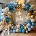 Dusty Blue Balloons Garland Kit, Fog Blue Royal Blue Pastel Blue Sand ...