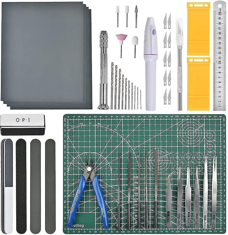 SHENMO 43 Piece Professional Model Tool Kit Hobby Building Tool Process ...