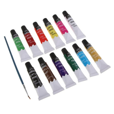 Set of 12 Acrylic Paint Set, Watercolor/ Tubes for Kids and Adults ...