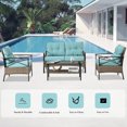 4-Piece All-Weather Rattan Porch Furniture Set, Metal & Wicker Frame ...