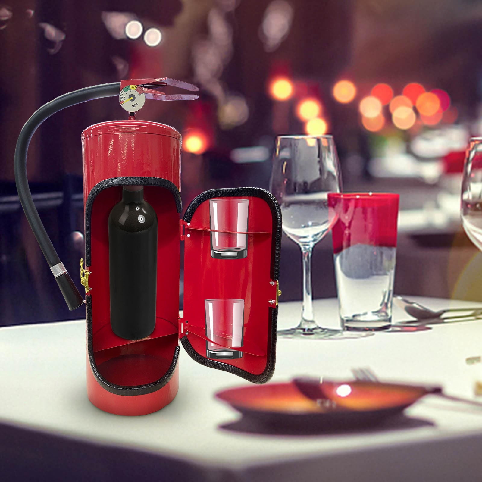 Fiudx Minibar con Extintor, Vinoteca Oculta, Apariencia Metálica ...