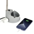 Mainstays LED Desk Organizer Lamp with AC Outlet, Gray, Plastic Finish ...