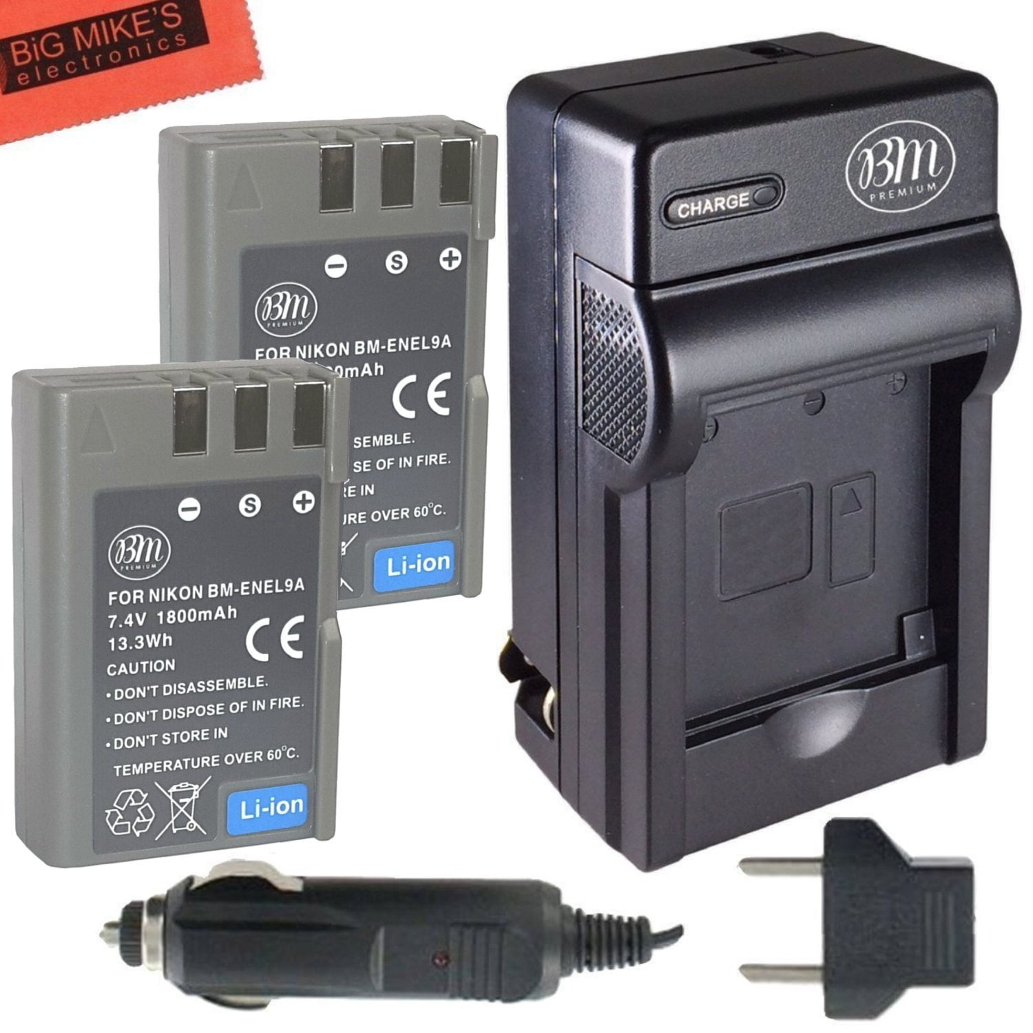 BM Premium 2 Pack of EN-EL9, EN-EL9A Batteries and Battery Charger for ...
