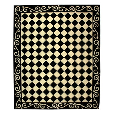 #033 SUM; Harlequin (Black Diamond) Design Area Rug; Traditional Design ...