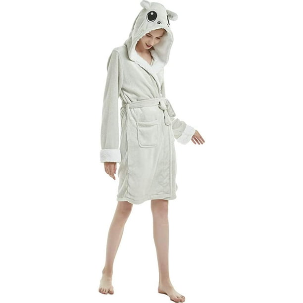 Panda Robe Hippo Robes Soft Flannel Plush Hooded Animal Bathrobe ...