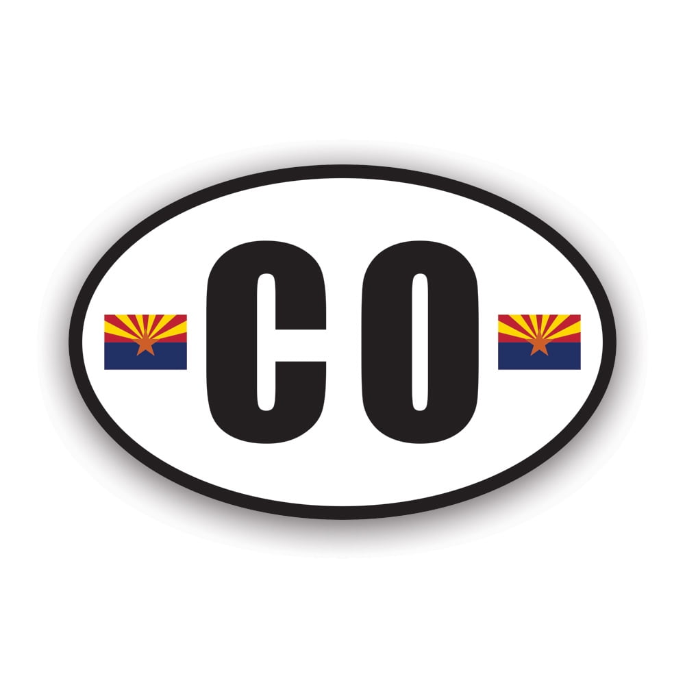 Arizona Flag Oval Sticker Decal - Self Adhesive Vinyl - Weatherproof ...