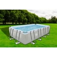 JLeisure 17776 Large Backyard Metal Frame Pool, 18x10ft Above Ground ...