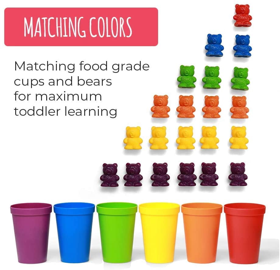 California Basics Rainbow Colored Counting Bears with Cups, 72-pc ...
