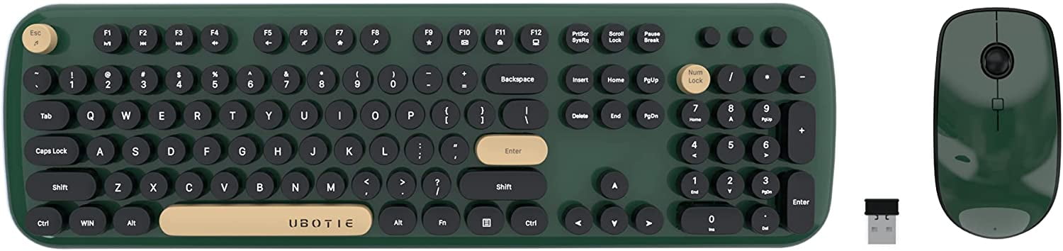 UBOTIE Colorful Wireless Computer Keyboards Mouse Combos, Polychrome ...