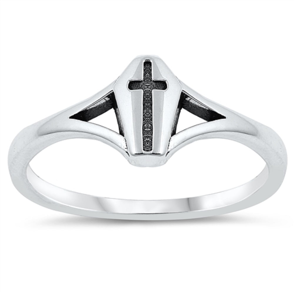 All in Stock - Sterling Silver Christian Cross Ring Size 10 - Walmart ...