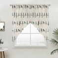 Birds on the Wire Teal Grey Burlap Background Swag Valances for Windows ...