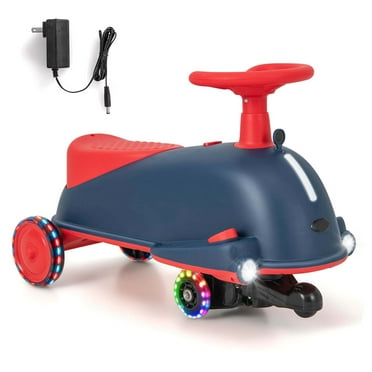 Gymax Toddlers & Kids Wiggle Car Ride-on Toy w/ Flashing Wheels Pink ...