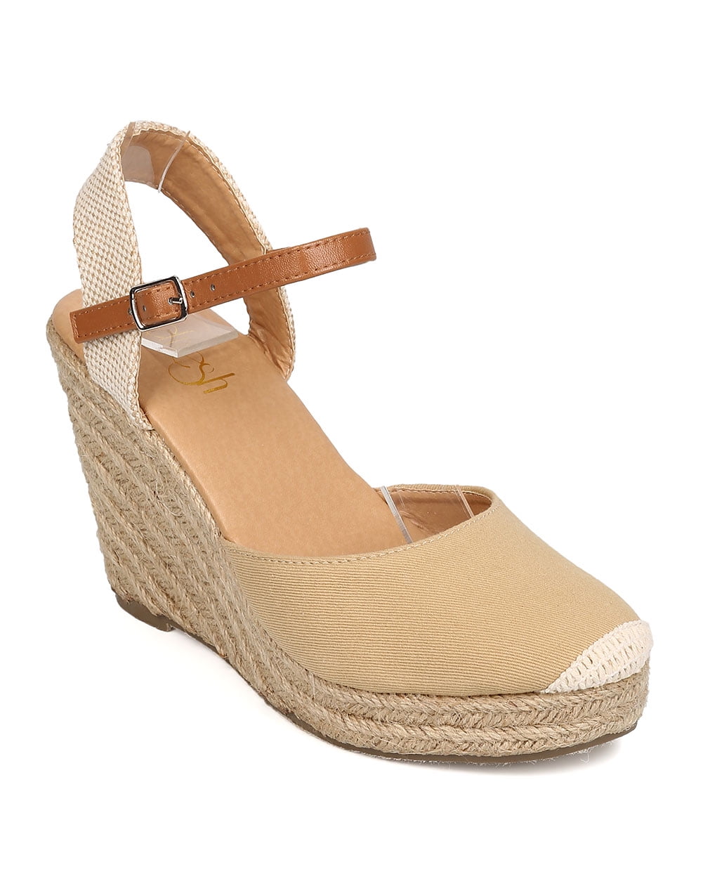 Refresh FA29 Women Mixed Media Capped Toe d'Orsay Espadrille Platform ...