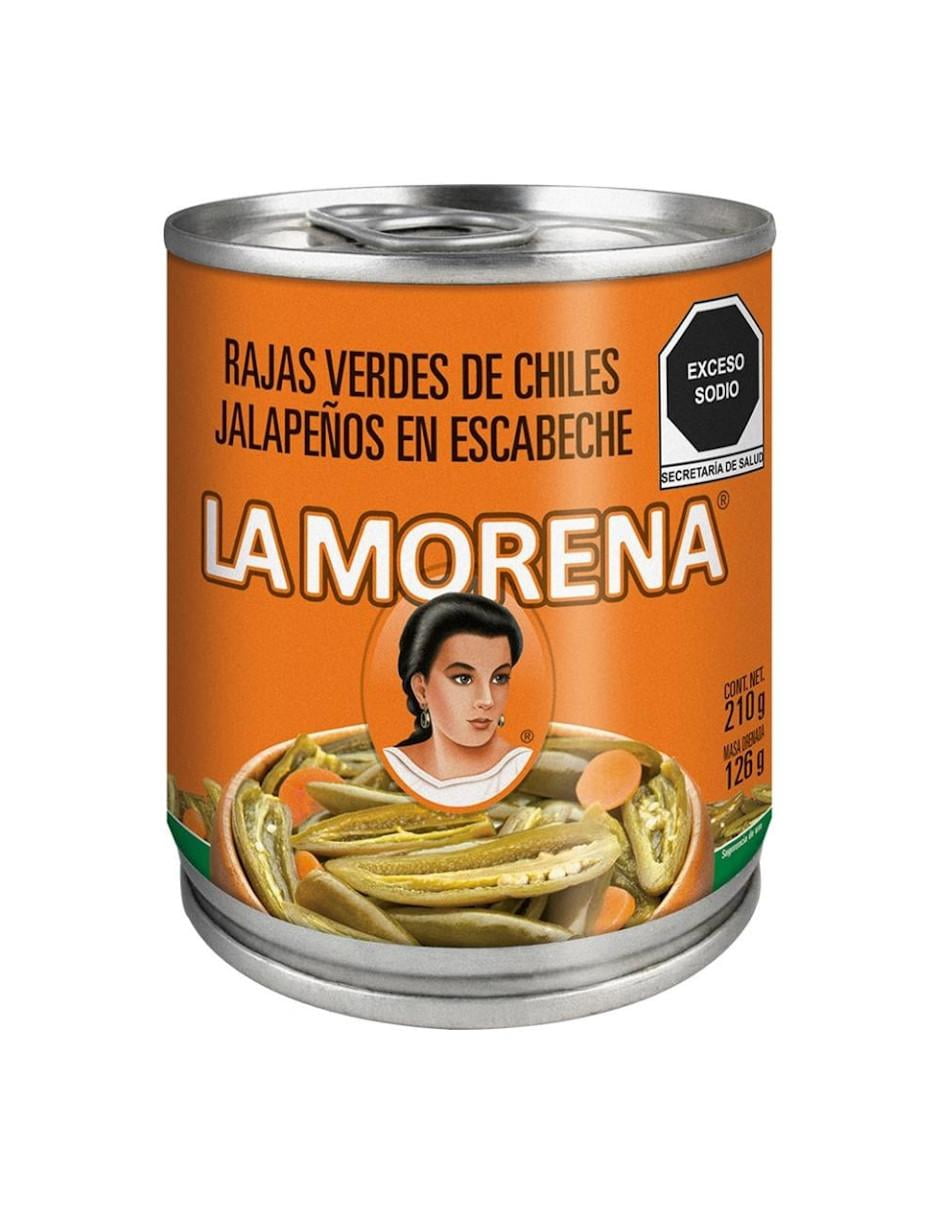 Pack de 48 Chiles Jalapeños La Morena Rajas Verdes de 210g La Morena ...