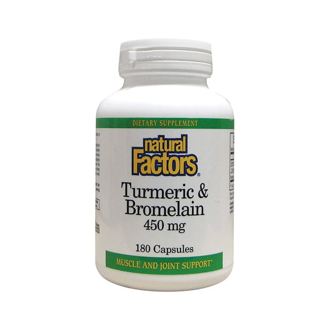Turmeric & Bromelain 450mg By Natural Factors - 180 Capsules - Walmart.com