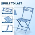 Memoryfield Patio 3-Piece Metal Folding Bistro Table and Chairs Set ...