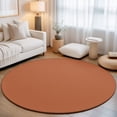 Burnt Orange 4FT Round Area Rugs Modern Solid Color Soft Small Round ...