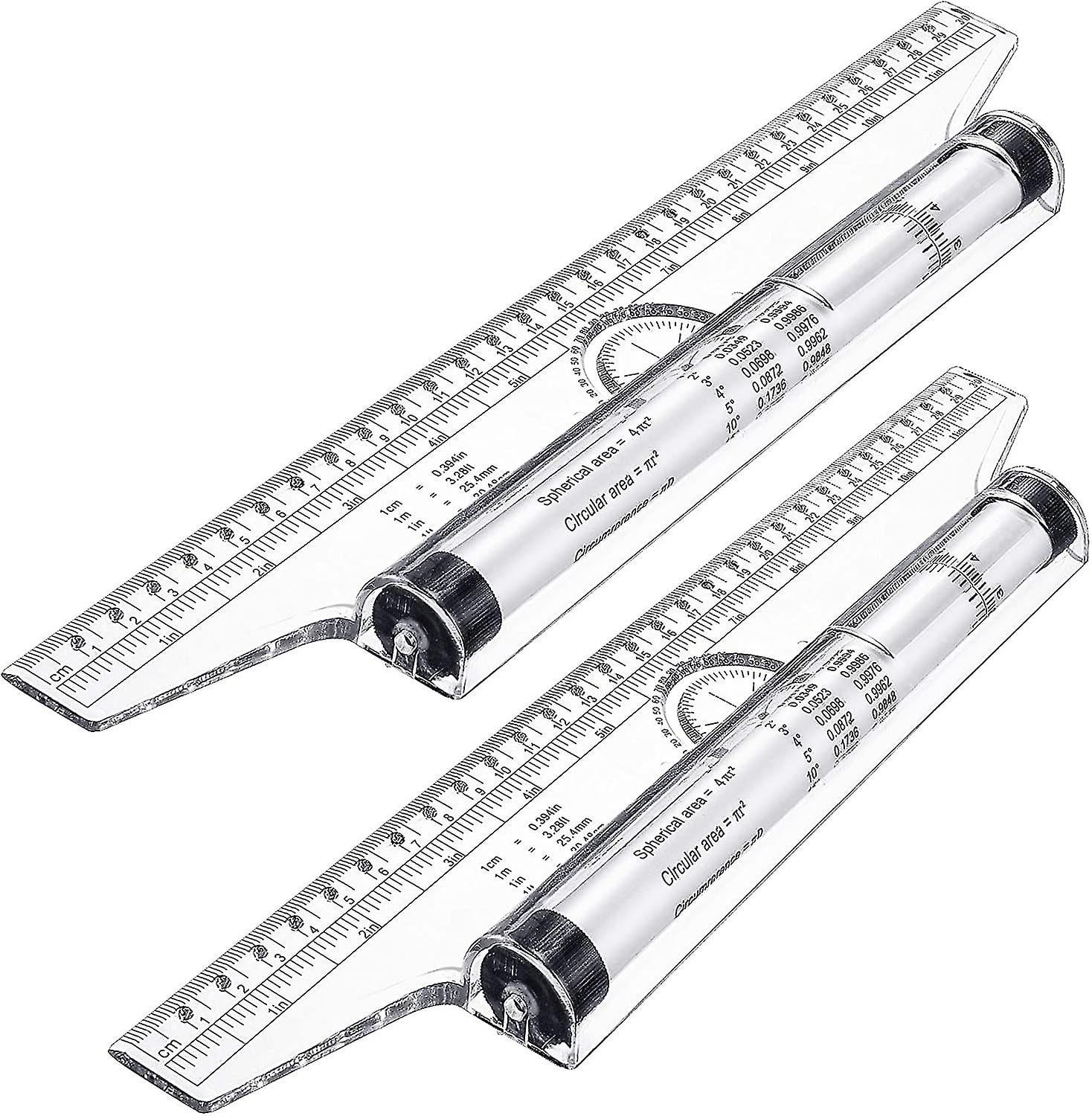 2 Pieces Plastic Measuring Rolling Ruler, Drawing Roller Ruler ...