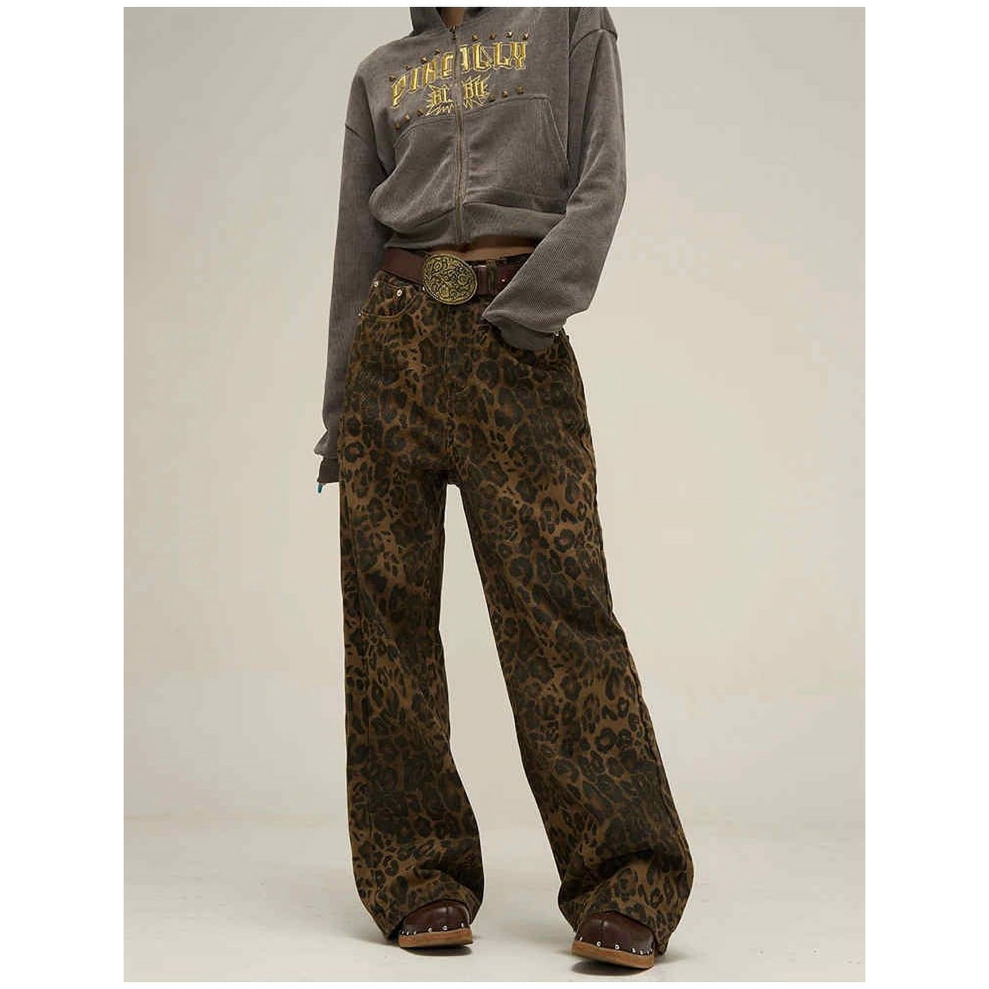 Click here for Yyfashion Womens Leopard Print Washed Thin Jeans S... prices