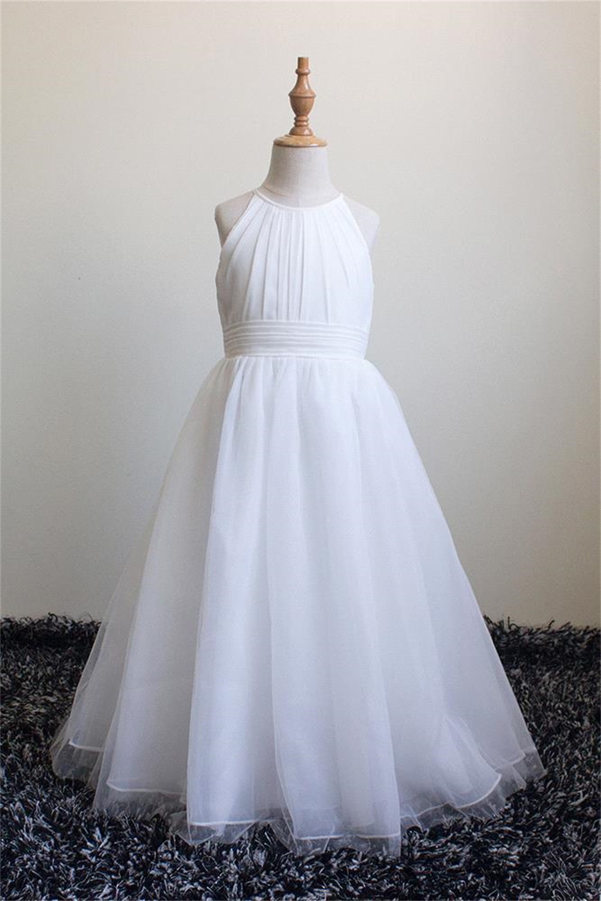 Buy MisShow Hatler Neck Flower Girls Dresses Princess Pageant Kids ...