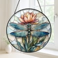 Elegant Floral Pattern Suncatcher – Decorative Glass Window Hanging ...