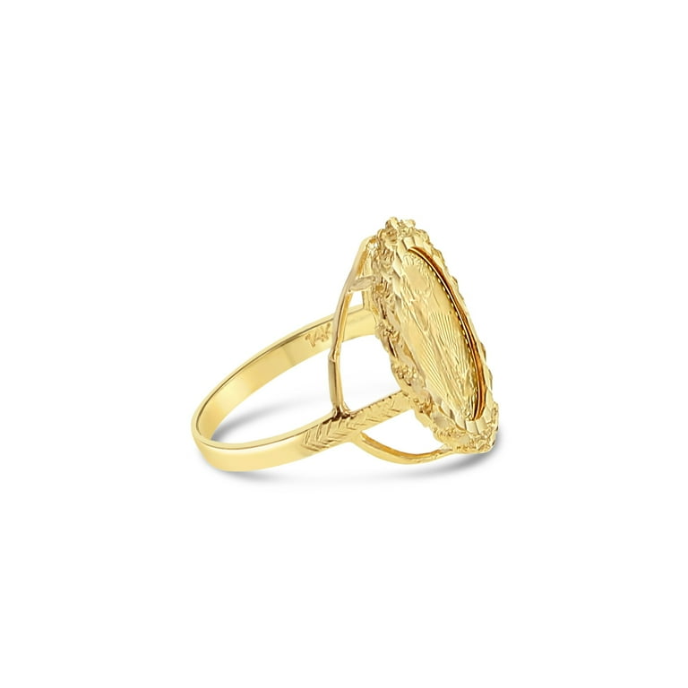 Lady Liberty Gold Coin Ring Liberty Coin Ring With Garnet Accents And
