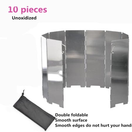 10PCS Outdoor Pinic BBQ Cooking Wind Shield Ultra-Light Foldable Alloy ...