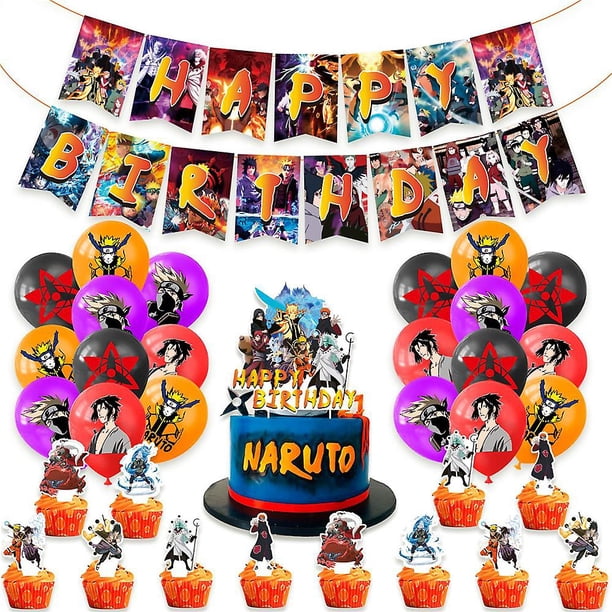 Naruto Birthday Party Decorations Kit, 34 Pcs Party Supplies Banner ...