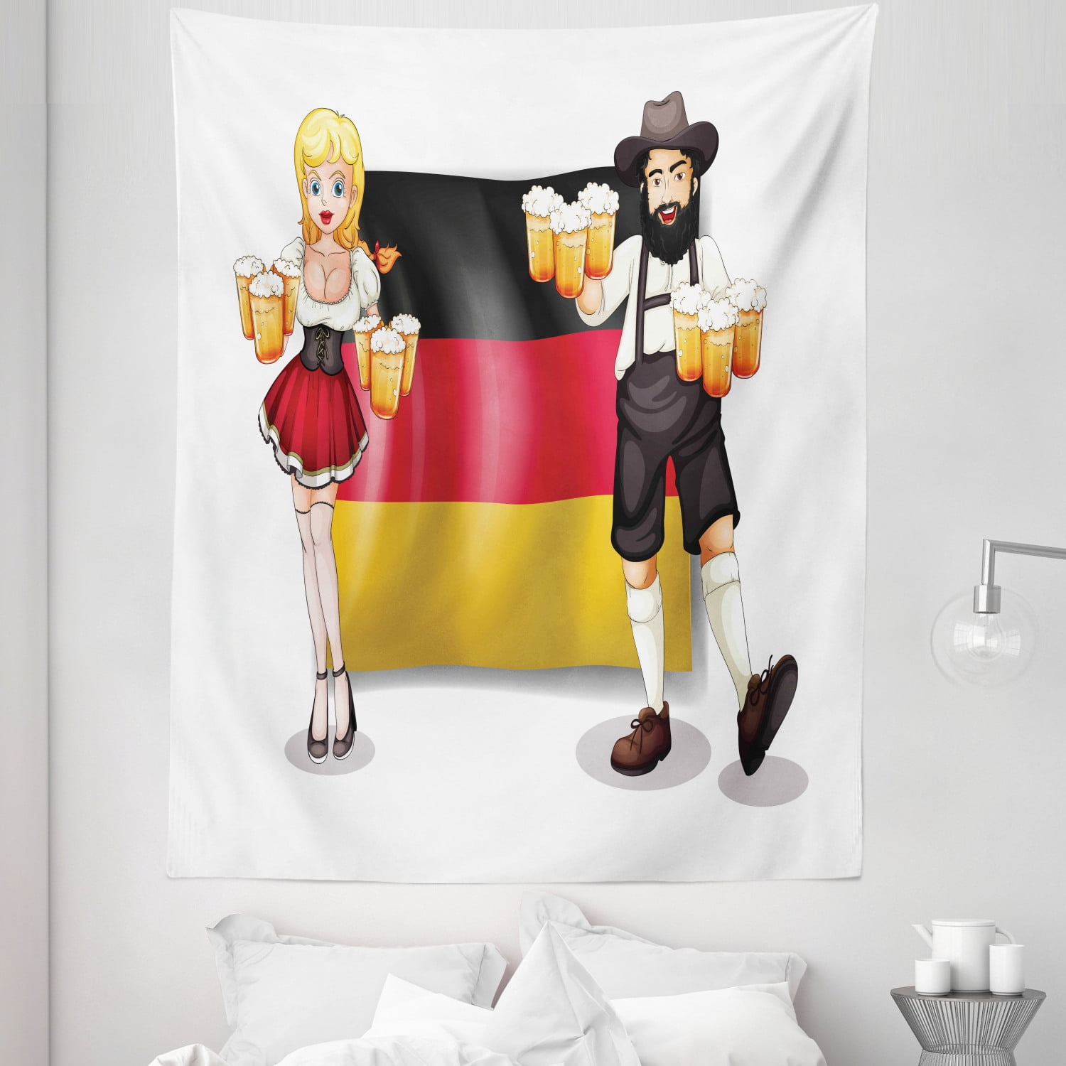 German Tapestry, Country Flag Man and Woman in Traditional Clothes ...