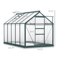 6x10' Greenhouse Outdoor Polycarbonate Walk-in Garden Greenhouse - Dark ...