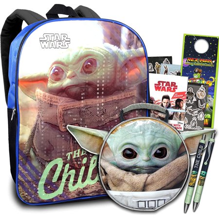 Disney Bundle Star Wars Baby Yoda Backpack With Lunch For Kids ~ 5 Pc ...
