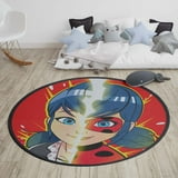 Free Shipping! Well Woven Miraculous Ladybug Red Round Rug 6'7 Machine ...