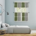 Black Stripes Kitchen Curtains Set for Windows, Green Japanese Style ...