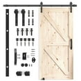 Mixoy Sliding Barn Door with 6.6ft Barn Door Hardware Kit&Handle,Pre ...