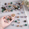 72Pcs 8 Colors Polyester European Beads with Iron Core Large Hole Beads ...