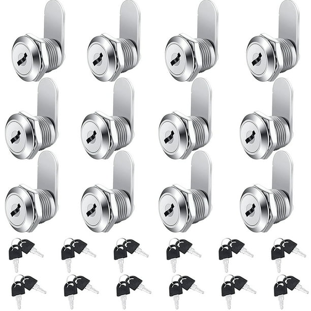 Mistaha 12 Pieces Cabinet Cam Lock Keyed Alike Cylinder Cam Lock 5/8 ...