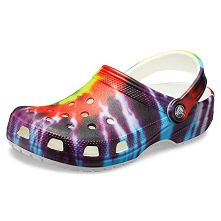 Crocs Unisex-Adult Classic Tie Dye Clogs, Multicolor, 12 Women/10 Men ...