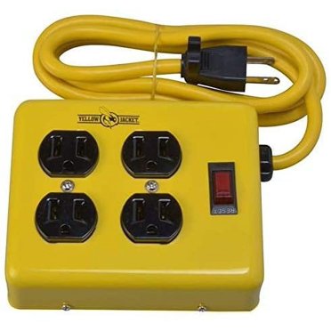 Yellow Jacket 2177N 4-Outlet Metal Power Block Adapter, Electric Plug ...
