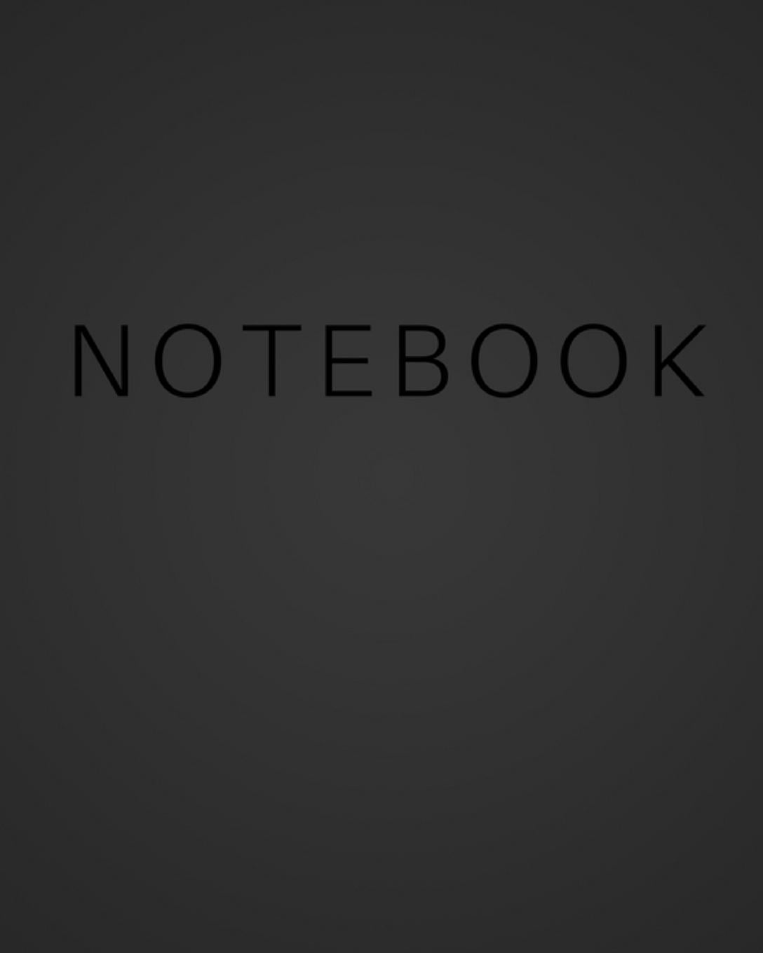 Notebook - Black Cover with Black Text: (8 x 10) Writing Journal, 100 ...
