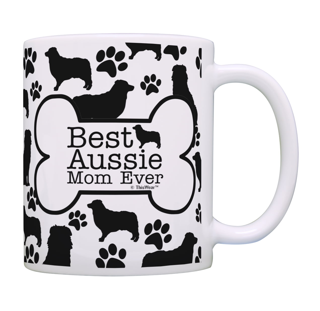 ThisWear Aussie Gifts Best Aussie Mom Ever Paw Prints Mug Best Dog Mom ...