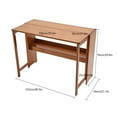 1pcs Dark Brown Foldable Bamboo Desk, Space-Saving Home Office Writing ...
