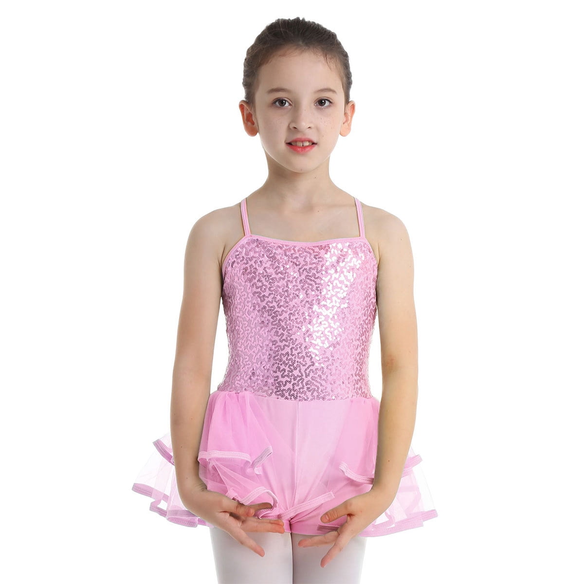 MSemis Girls Sequined Camisole Ruffle Ballet Tutu Skirted Leotard ...