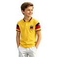 Boys T Shirts Lapel Football Print Short Sleeve Button Polo Shirt And ...