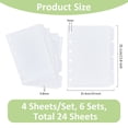 6pc 6-Holes PP Binder Dividers Rectangle Notebook Index Dividers with ...