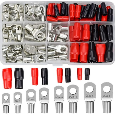 FanShow 120 Pieces Crimp Lug Kit Car Electrical Terminals With Crimp ...