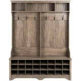 Pemberly Row 60" Hall Tree with 24 Cubbies in Drifted Gray - Walmart.com
