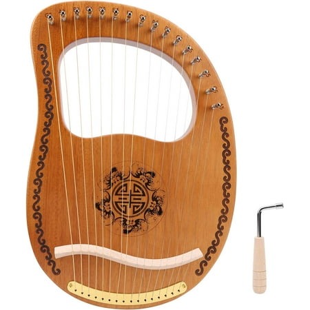 Harp 16 String,Mahogany Okoman Wood Portable Small with Tuning Hammer ...