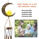 TiokMc Solar Wind Chimes, Retro Copper Bells, Crackle Glass Ball, 42 ...