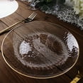 Balsa Circle 10 Clear 9" Round Hammered Plastic Plates, Gold Trim ...
