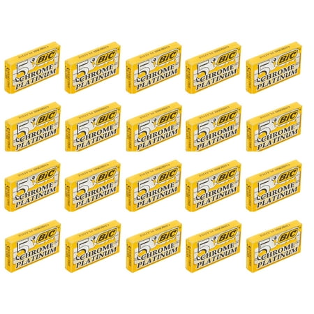 BIC Chrome Platinum Double Edge Safety Razor Blades, 100 Count ...